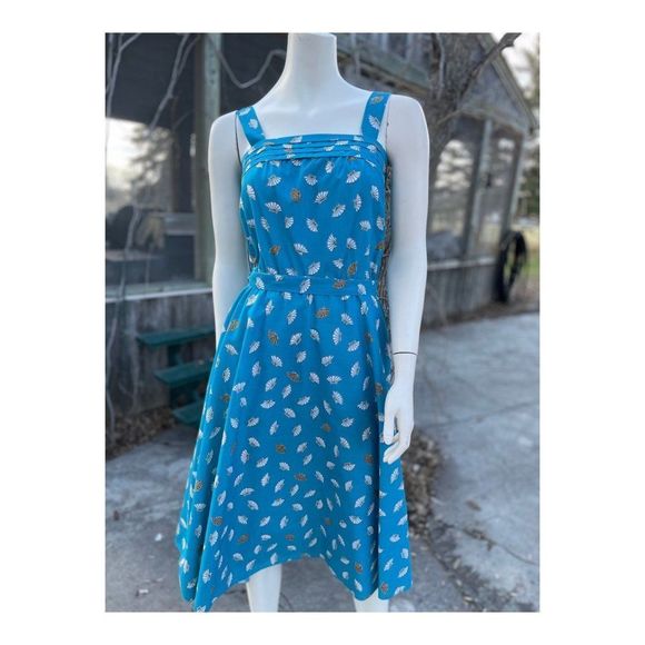 Vintage | Dresses | Vintage 7ssandigale Novelty Print Sundress Shells ...